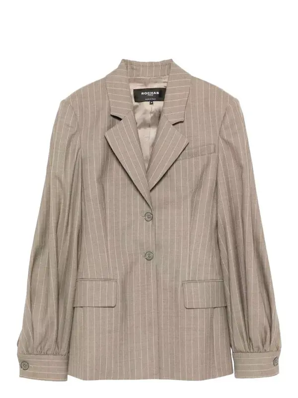 Rochas Striped Virgin-wool Blazer - Brown
