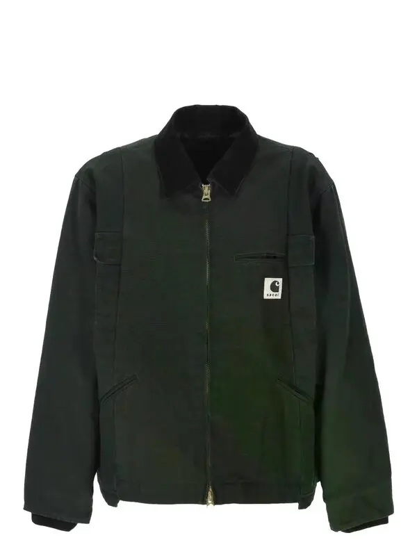 Sacai X Carhartt Wip Duck Long-sleeved Jacket - Green