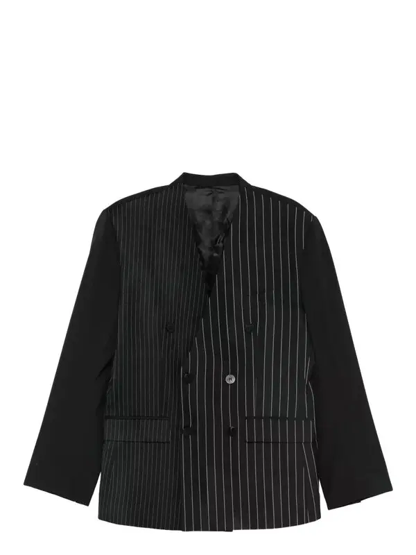 ERNEST W. BAKER Pinstripe Double-breasted Blazer - Black