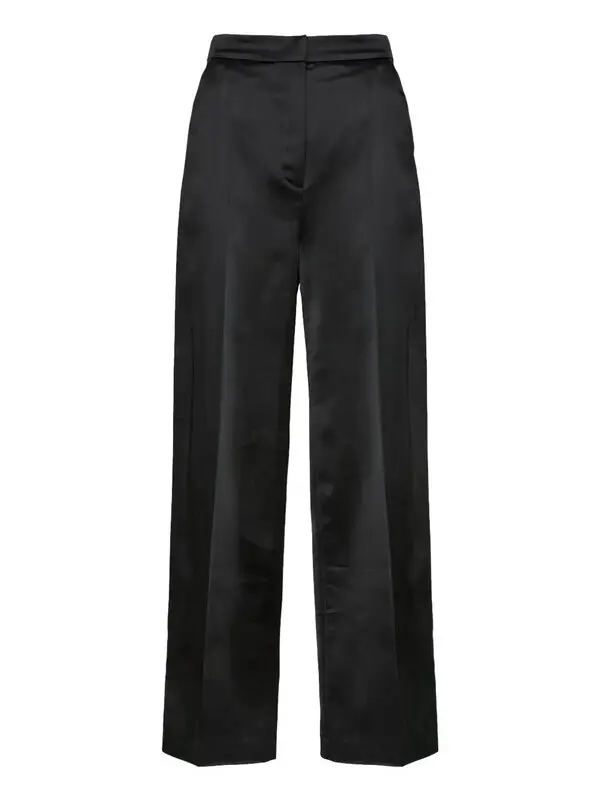 YVES SALOMON Satin Trousers - Black