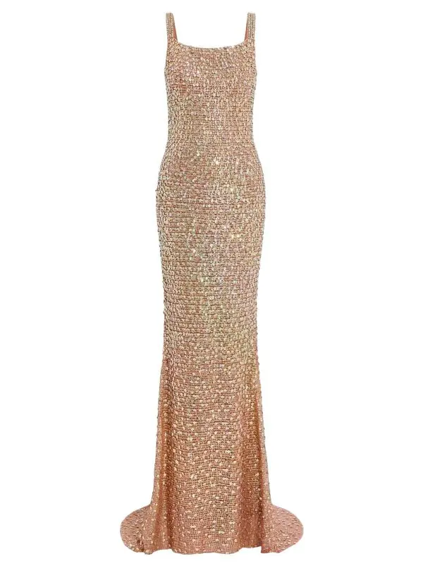 Jenny Packham Sequin-embellished Maxi Dress - Neutrals