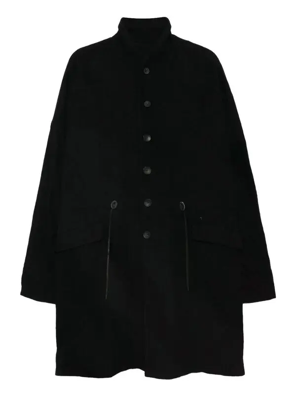 THE VIRIDI-ANNE Embroidered Twill Coat - Black