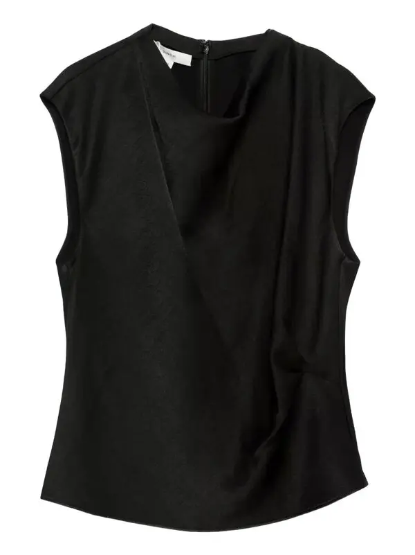 Vince Sleeveless Draped Blouse - Black