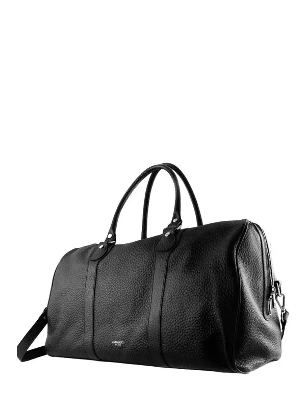 AVENUE 67 Leather Zip Duffle Bag - Black