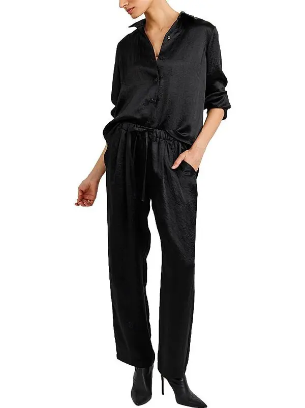 Bella Dahl Textured Pull On Pants - Black