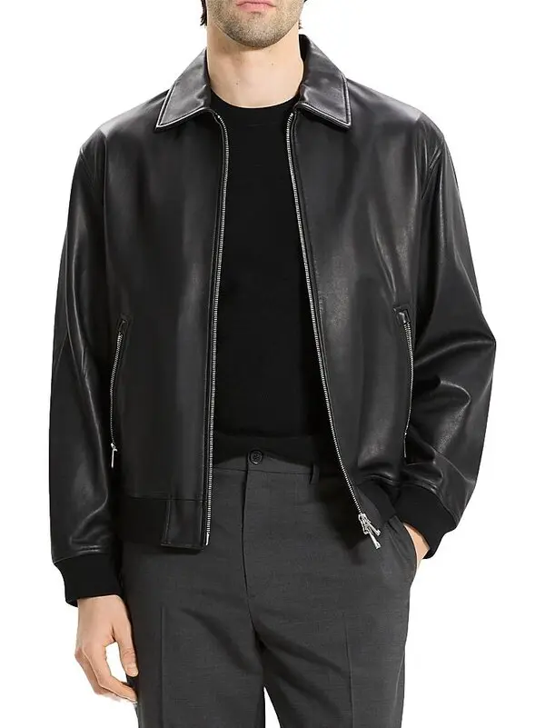 Theory Wyatt Leather Jacket - Black