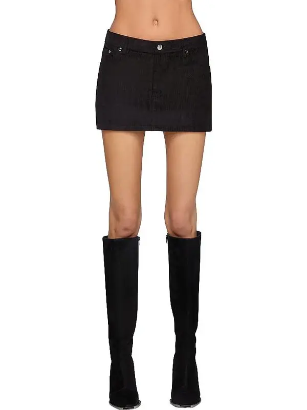EB DENIM Cherry Mini Skirt - Black Corduroy