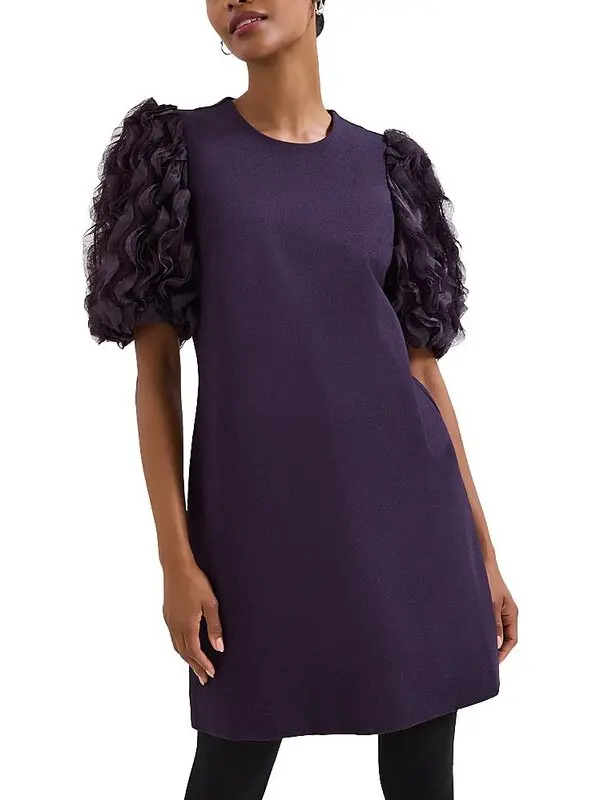PHASE EIGHT Aida Puff Sleeve Mini Dress - Purple