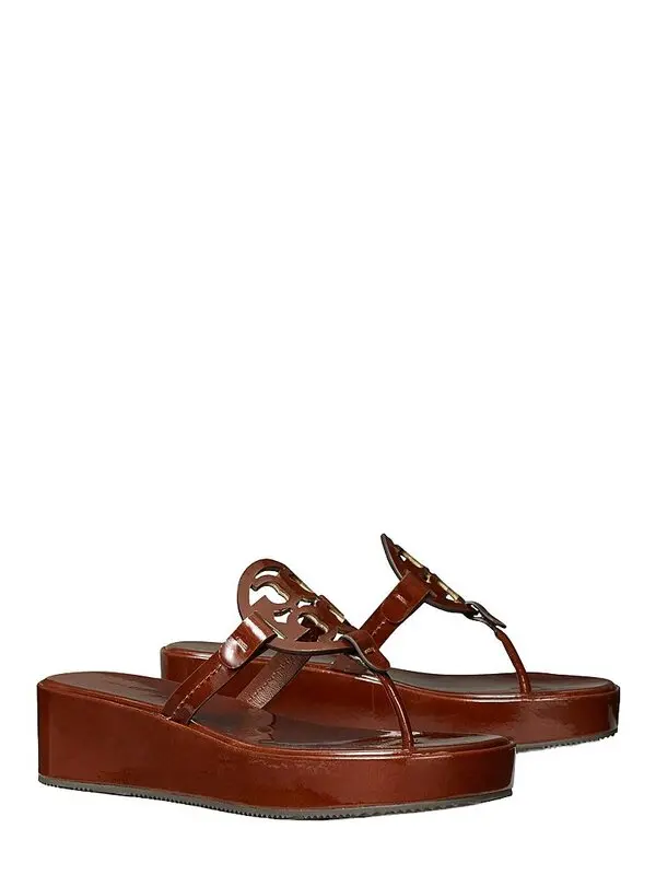Tory Burch Miller Wedge Sandals - Russet Brown