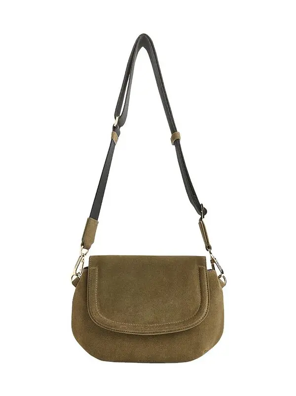 Whistles Nala Suede Crossbody - Olive