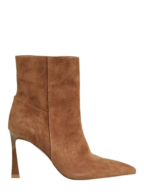 REISS Carina Suede High Heel Boots - Tan