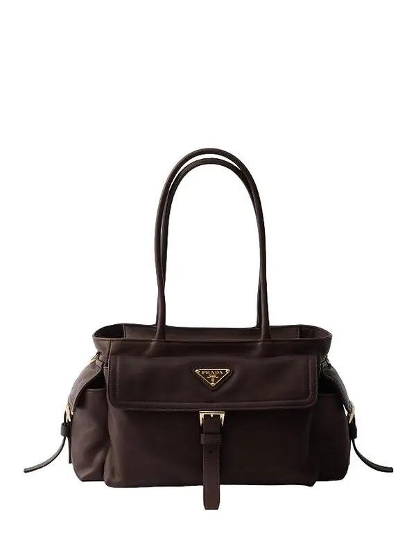 Prada Medium Nappa Leather Tote Bag - Brown