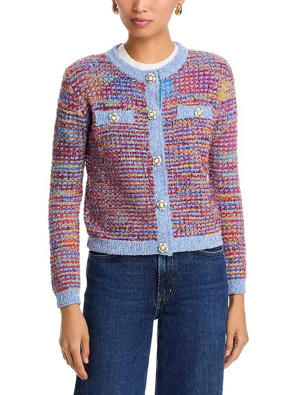 STELLAH Button-front Cardigan Sweater - Sky Multi