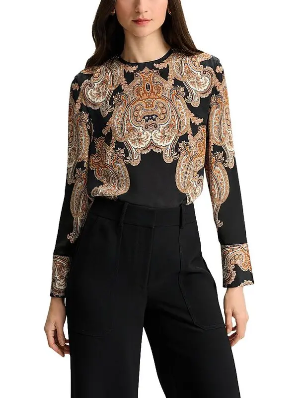 Veronica Beard Karisse Printed Blouse - Black Multi