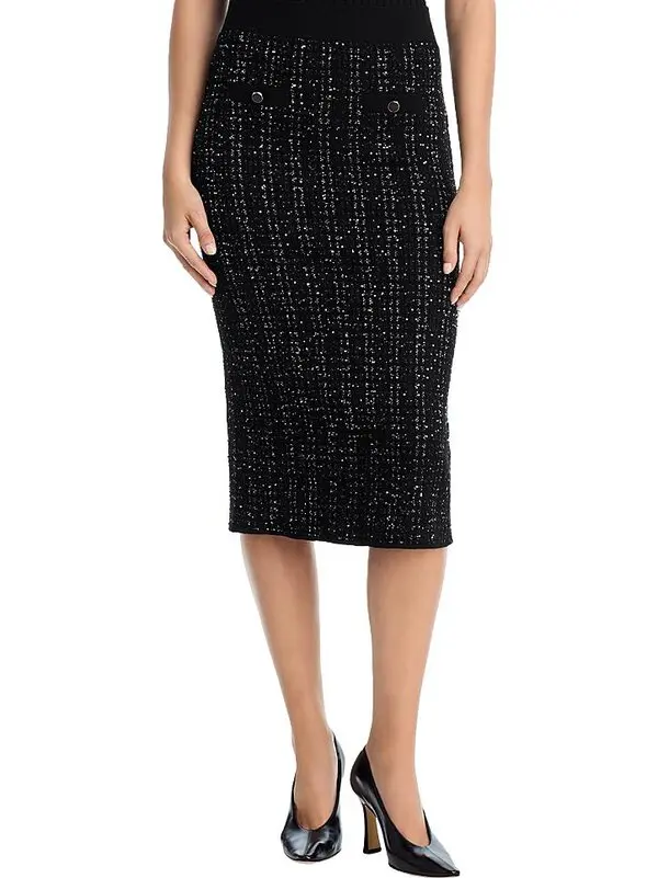 Veronica Beard Corbin Tweed Skirt - Black