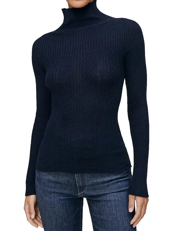 DL1961 Ribbed Turtleneck Sweater - Navy
