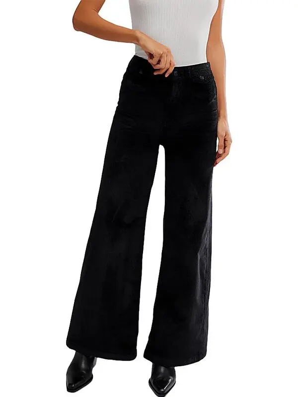Free People Kellee High Rise Corduroy Palazzo Jeans - Unexplored