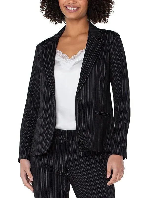 LIVERPOOL Fitted Blazer - Hint Of Navy Stripe