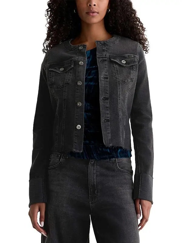 Ag Robyn Collarless Denim Jacket - Nebula