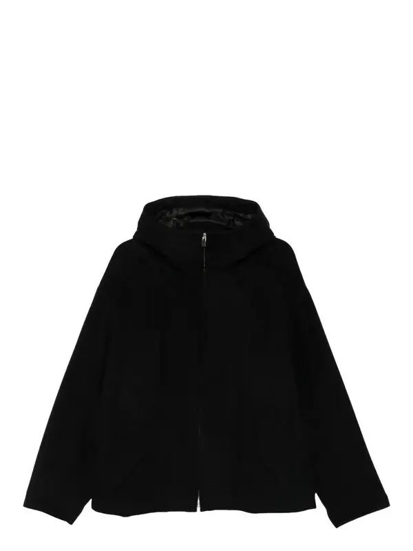 Attachment Shaggy Padded Hooded Jacket - Black