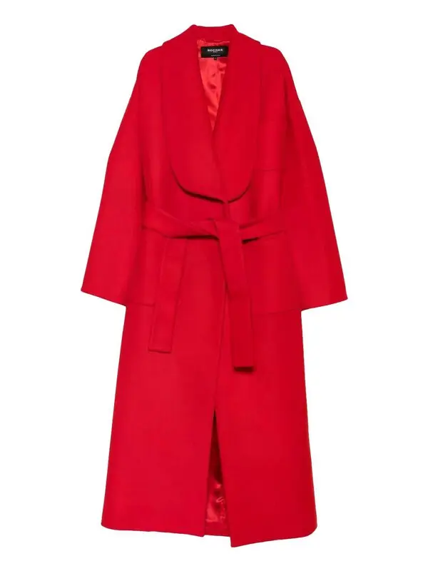 Rochas Belted Coat - Red