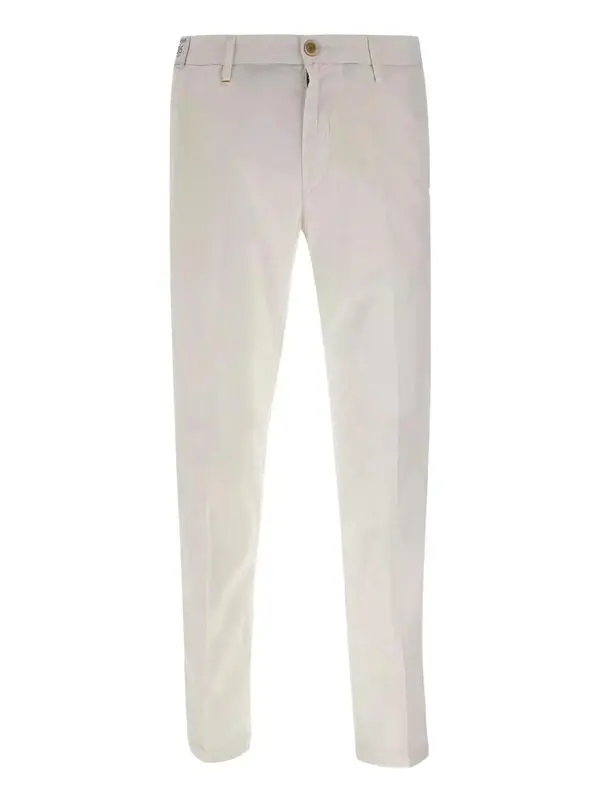 RE-HASH Logo Button Chinos Trousers - White