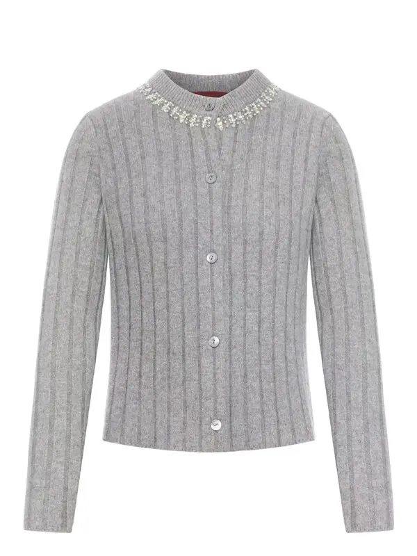 Gucci Ribbed-knit Cardigan - Grey