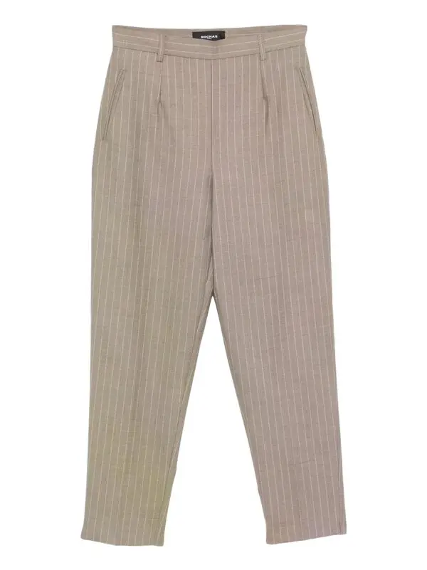 Rochas Pinstriped Pleated Trousers - Neutrals