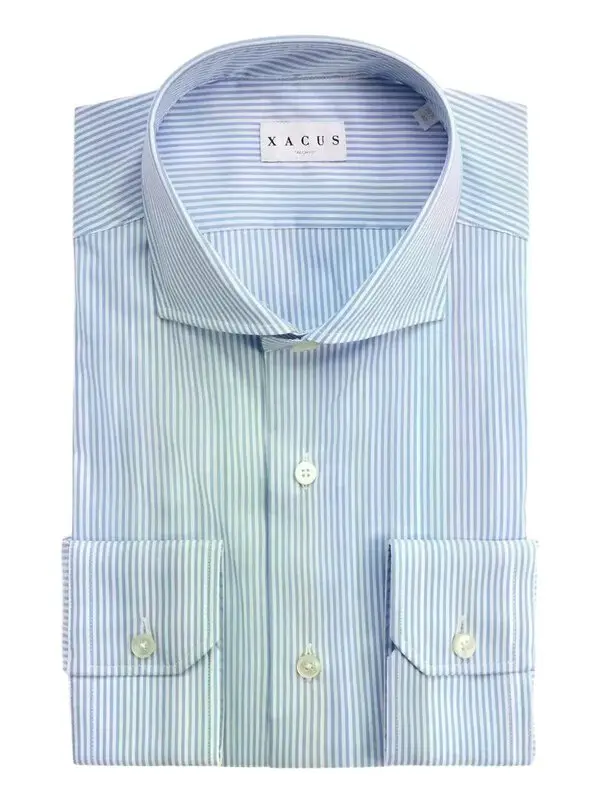XACUS Striped Button Shirt - Blue
