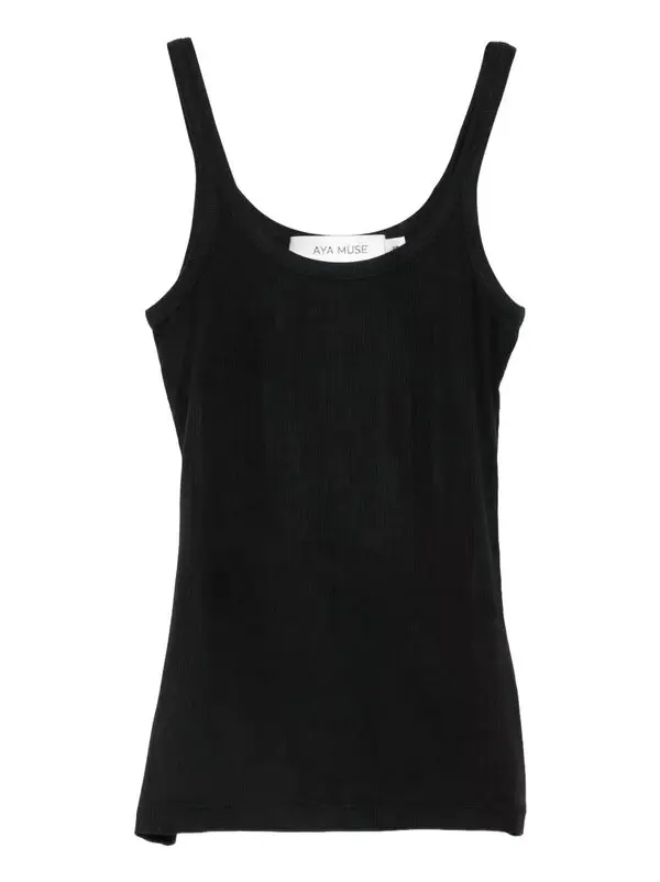 AYA MUSE Ribbed Tank Top - Black