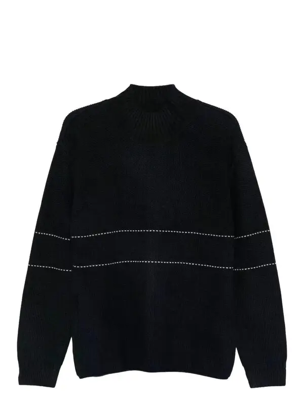 Emporio Armani Mock-neck Long Sleeve Sweater - Blue
