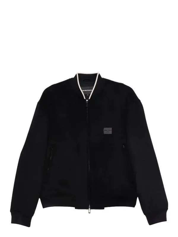 Emporio Armani Logo-patch Bomber Jacket - Blue