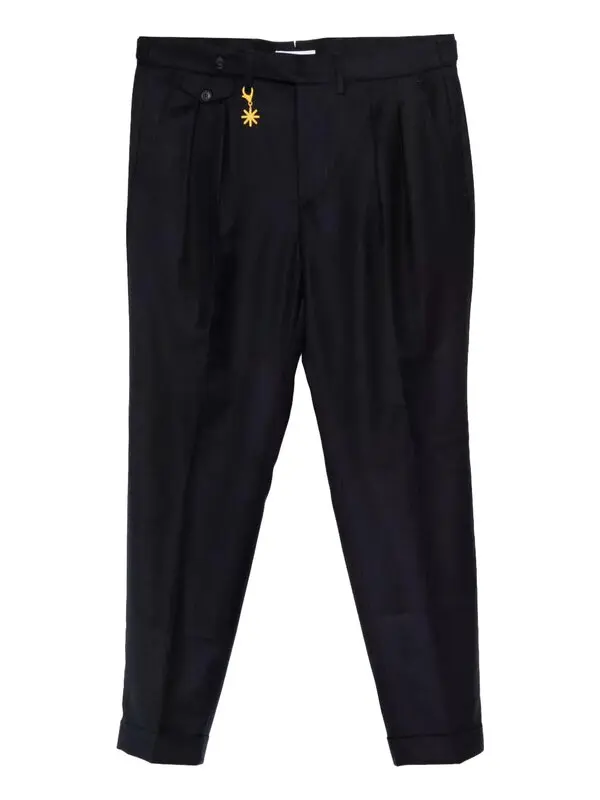 MANUEL RITZ Double-pleat Trousers - Blue