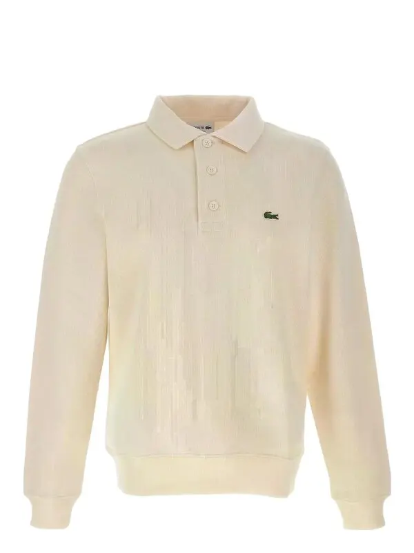 Lacoste Logo-embroidery Long-sleeve Polo Shirt - Neutrals