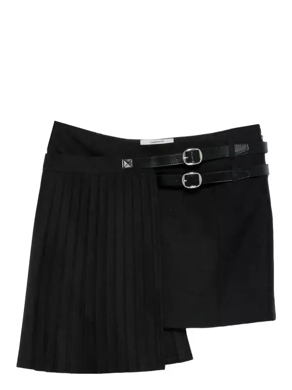 Coperni Pleated Belted Mini Skirt - Black