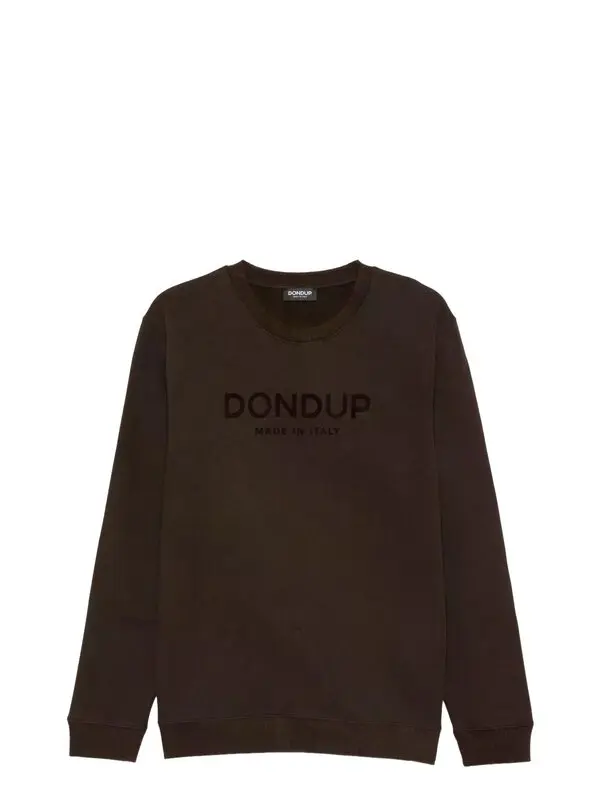 DONDUP Flocked Logo Sweatshirt - Brown