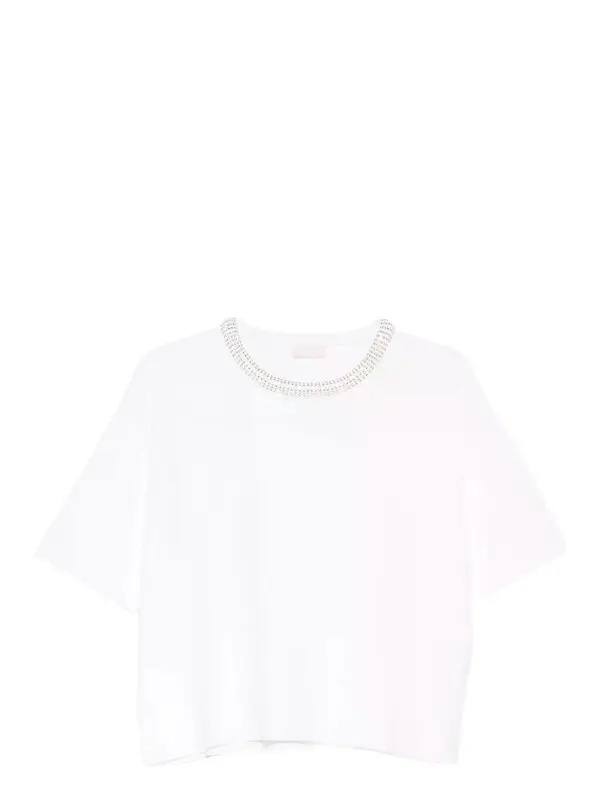 Liu Jo Embellished Crew-neck Top - White