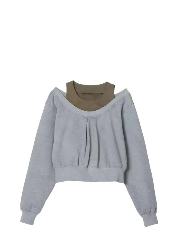 3.1 Phillip Lim Cut-out Long-sleeve Sweatshirt - Grey