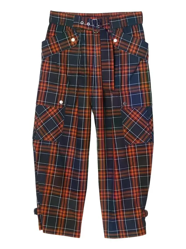 3.1 Phillip Lim Plaid Cropped Trousers - Red