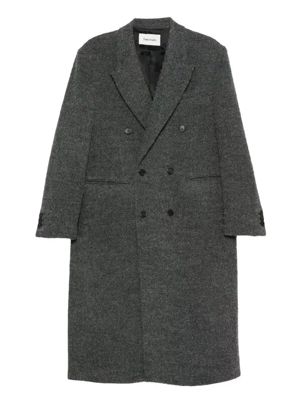 TONYWACK Double-breasted Wool-blend Coat - Grey