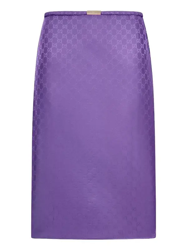 Gucci Gg Jacquard Silk Midi Skirt - Purple