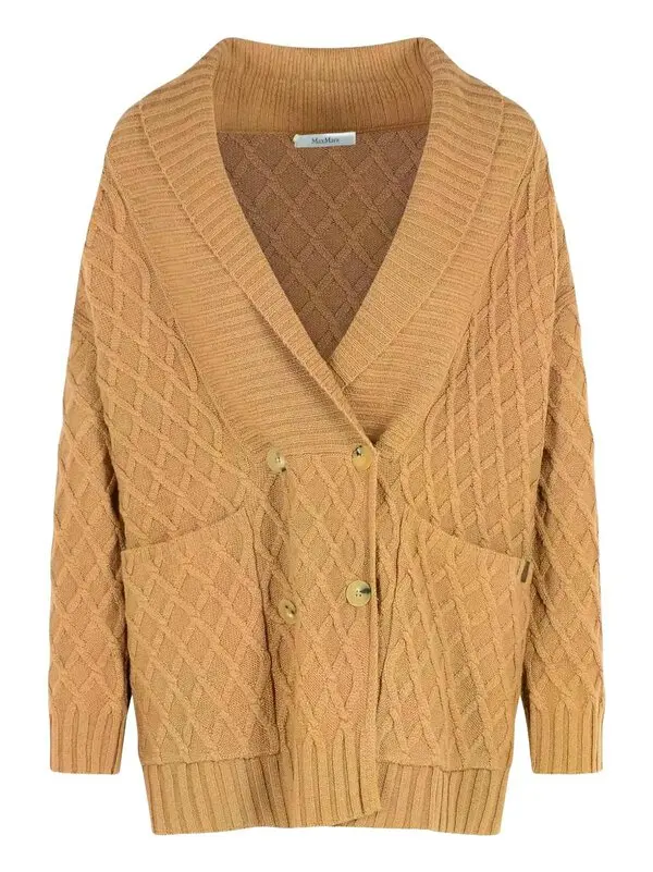 Max Mara Double-breasted Camel-yarn Cardigan - Brown