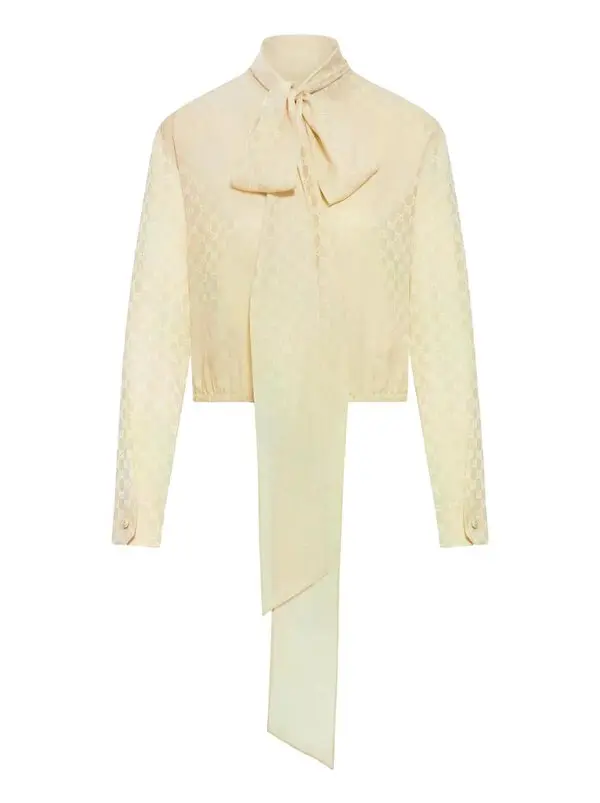 Gucci Jacquard Silk Top - Neutrals