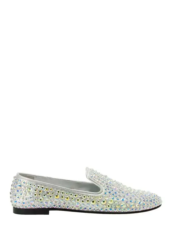 GIUSEPPE ZANOTTI Evangeline Rhinestone-embellished Loafers - Silver