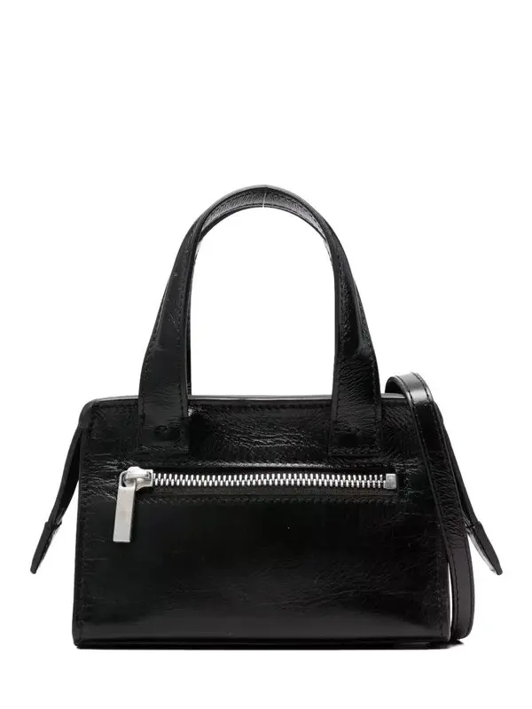SAPIO Mini Leather Tote Bag - Black