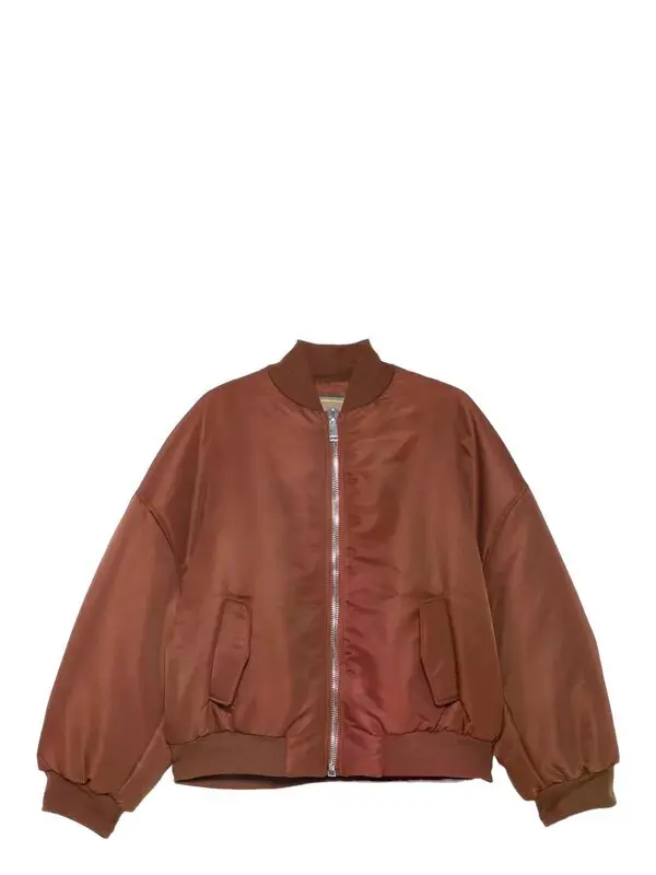 THE M Zip-up Bomber Jacket - Brown