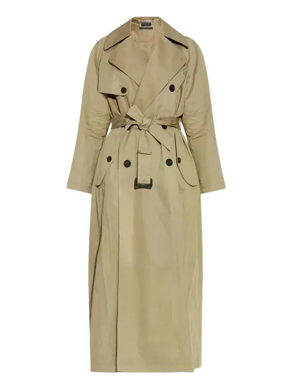 Balenciaga Belted Double-breasted Trench Coat - Neutrals
