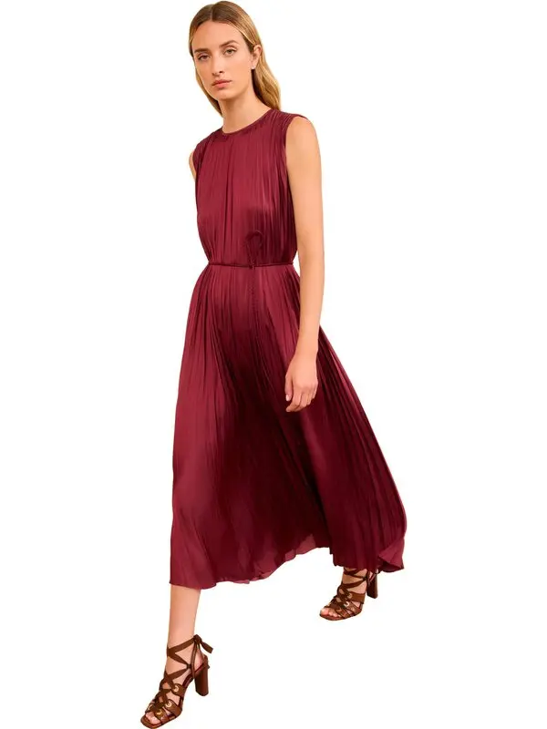 Ulla Johnson Fianna Pleated Midi Dress - Claret