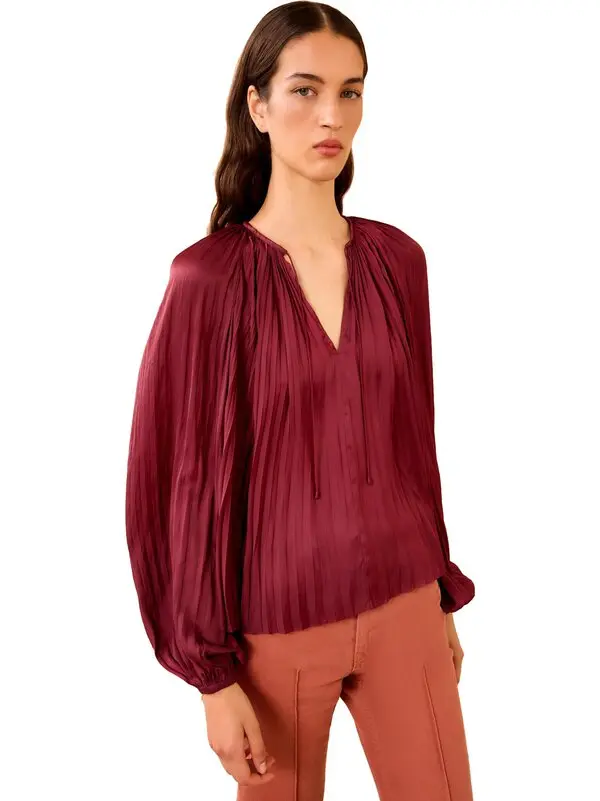 Ulla Johnson Electra Long Sleeve Blouse - Claret
