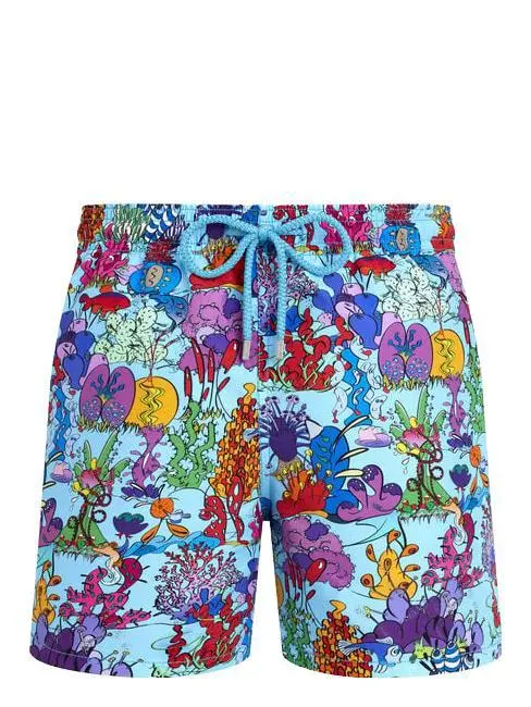 Vilebrequin Moorea Swim Shorts Plantes Aquatiques Mdb - Blue